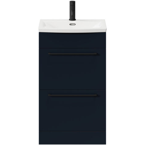Napoli Deep Blue 500mm Floor Standing Vanity Unit with 1 Tap Hole ...