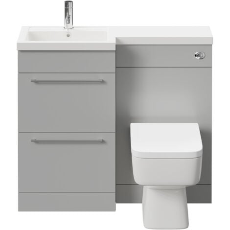 Napoli Combination Gloss Grey Pearl 1000mm Vanity Unit Toilet Suite ...