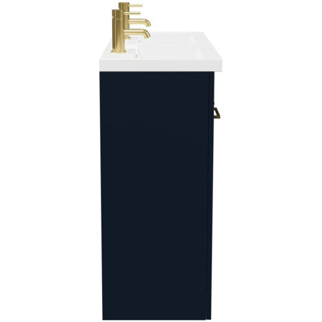 Napoli Deep Blue 1200mm Floor Standing Vanity Unit with Polymarble ...