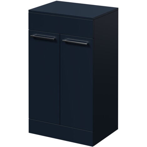 Napoli Deep Blue 500mm Floor Standing Vanity Unit for Countertop Basins ...
