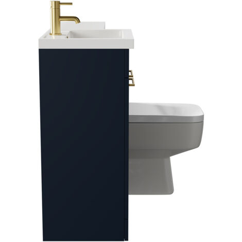Napoli Combination Deep Blue 1000mm Vanity Unit Toilet Suite with Left ...