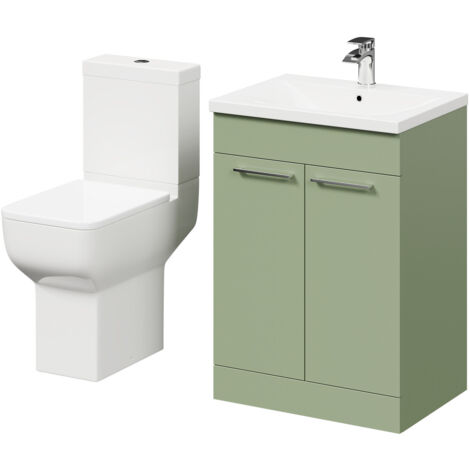 Wholesale Domestic Alessio Olive Green 600mm Vanity Unit and Toilet ...