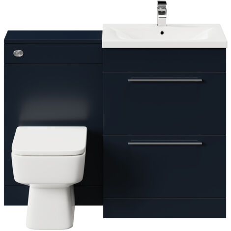 Napoli Deep Blue 1100mm Vanity Unit Toilet Suite with 1 Tap Hole Basin ...