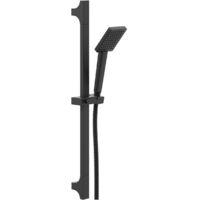 Colore Square Matt Black Square Shower Slide Rail Kit