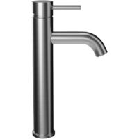 Colore Round Gunmetal Grey High Rise Mono Basin Mixer Tap