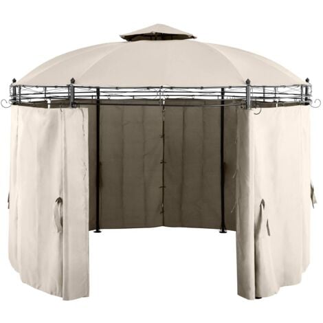 Round Metal Gazebo Round Pavilion Pergola Garden Shade Structure ⌀3.5m ...