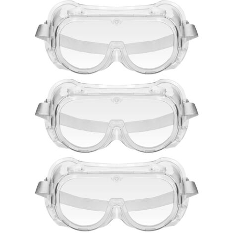 Safety Goggles Laboratory Protective Glasses PPE Eyewear Set of 3 Clear ...