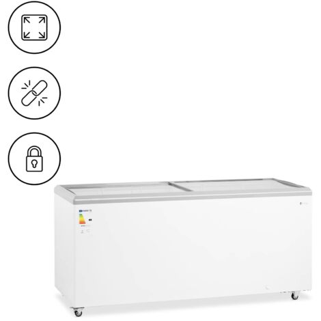 Chest Freezer - 550 L - glass doors - lockable - Royal Catering Freezer ...