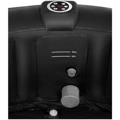 Inflatable Hot Tub Outdoor Inflatable Spa Garden 6 Ppl 1000L 130 Jets Black