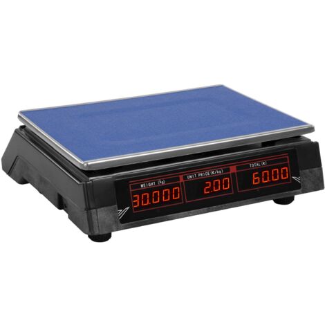 Digital Scale - 30 kg / 2 g - Black - LED Digital Weighing Scale Electronic