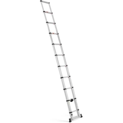 Telescopic Ladder 10 steps aluminium height: 0.85 - 3.20 m Collapsible ...
