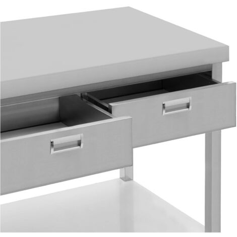 Stainless Steel Table with Drawers Gastronomy Work Table 150 x 60 cm 295 kg