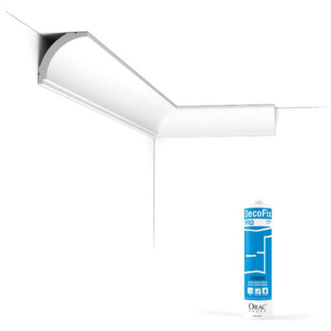 Cornisa curva simple - ORAC DÉCOR - L200 x H4,4 x A4,4 cm - Pack 10 ml ...