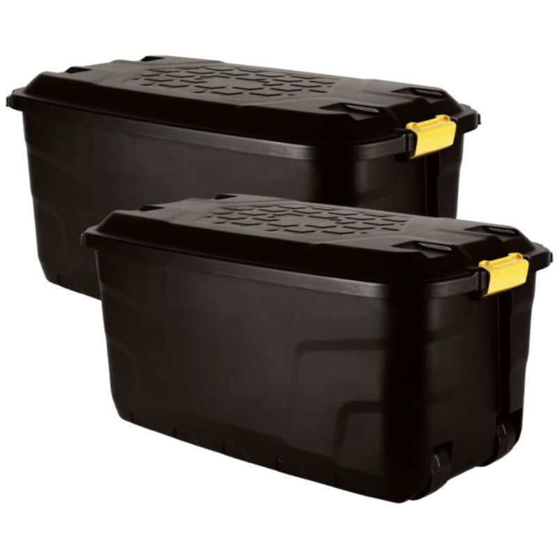 Set of Heavy Duty Storage Wheeled Boxes - Lockable Waterproof Storage 2 ...