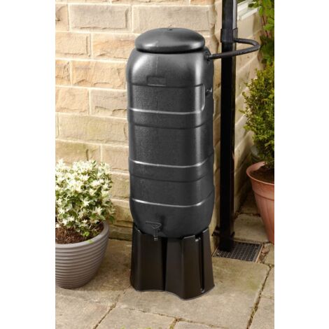 Straight 100L BLACK RainSaver Kit Includes Stand and Diverter