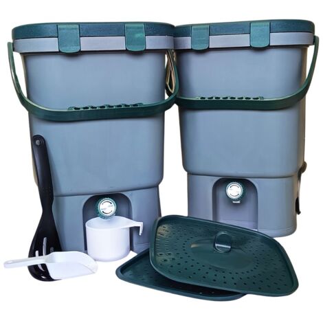 15L Double Bokashi Compost Bin Kit and Accessories