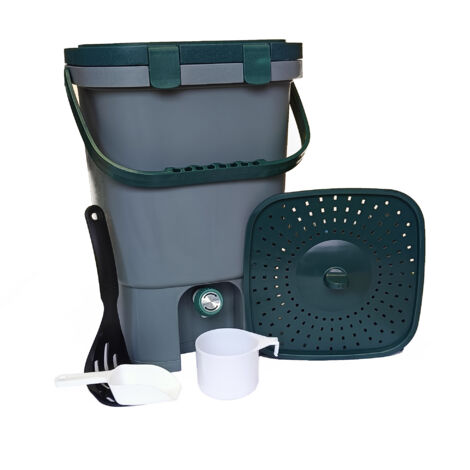 15L Single Bokashi Compost Bin Kit and Accessories