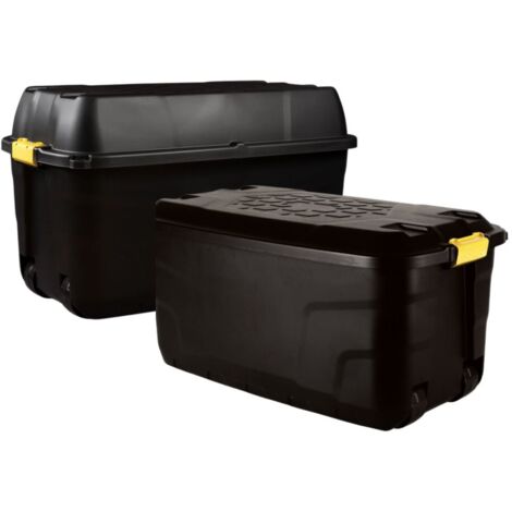 Set of Heavy Duty Storage Wheeled Boxes - Lockable Waterproof Storage ...