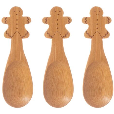 Set of 3 Eco Friendly Bamboo Gingerbread Spoons