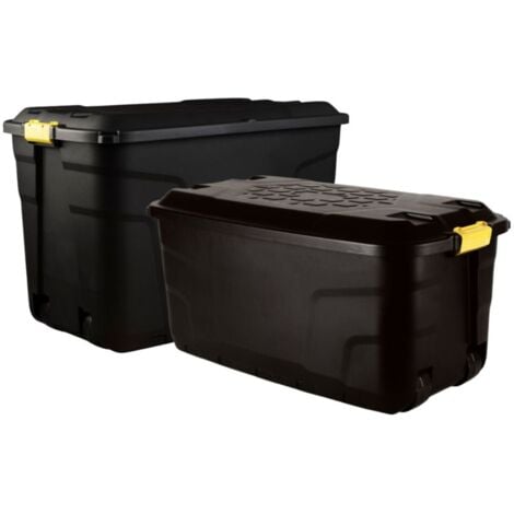 Set of Heavy Duty Storage Wheeled Boxes - Lockable Waterproof Storage ...
