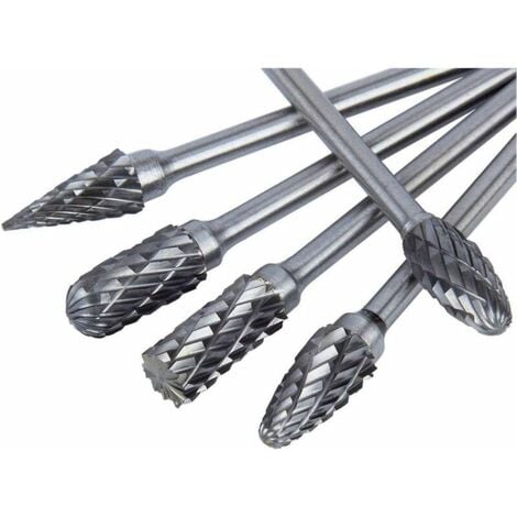 Lot de 10 fraises rotatives en carbure de tungstène avec tête de meulage pour outils rotatifs ...