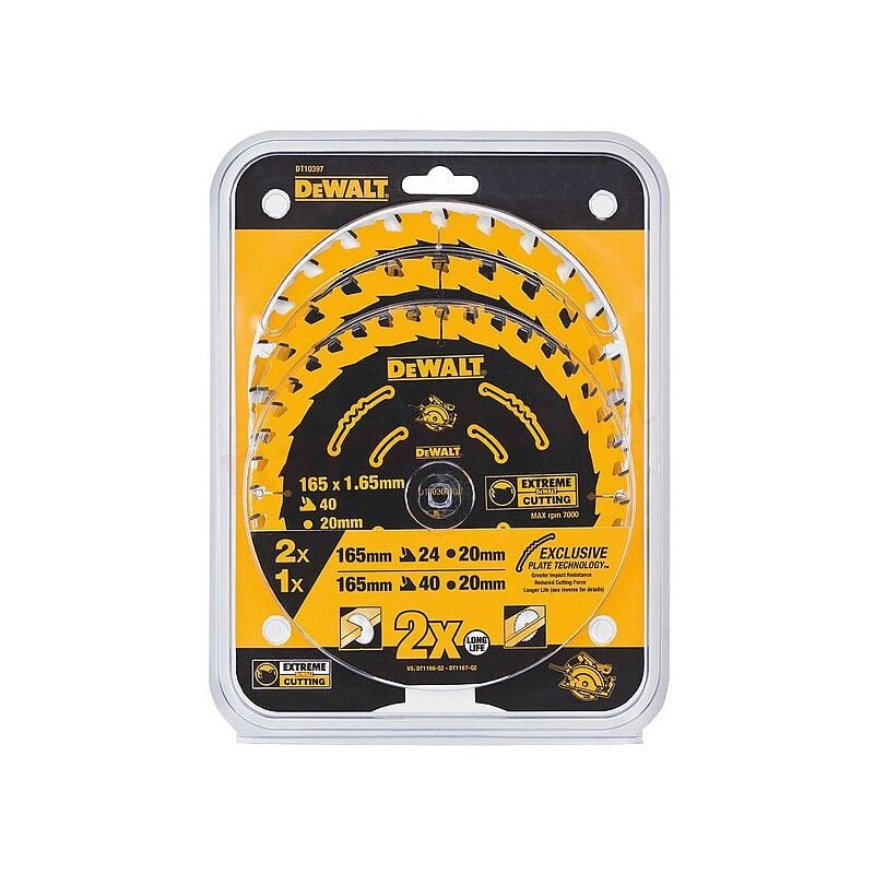DeWalt DT10397-QZ, Juego de 3 hojas de sierra circular Elite, 2 x 24 ...