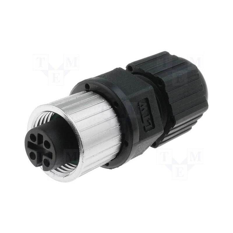 Conector M12 Hembra 4 Pin Recto Aereo