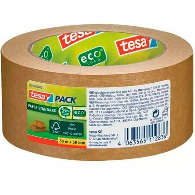 Cinta adhesiva tesa marrón (6 unidades)