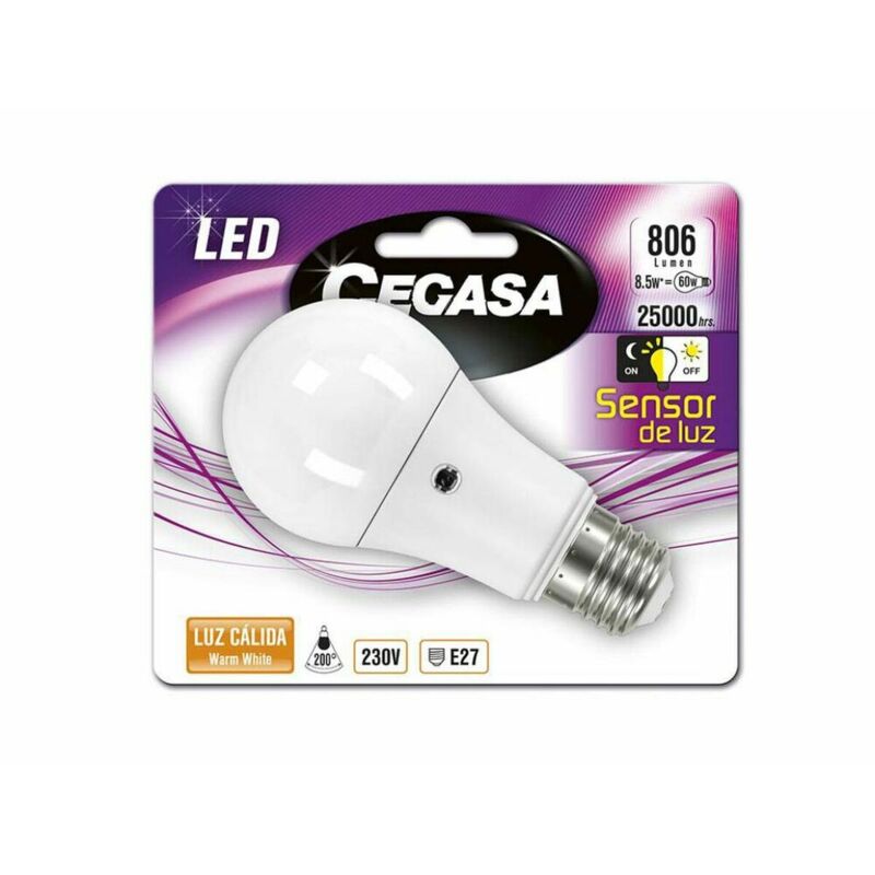 CEGASA LAMPARA LED ST 8.5W E27 806LM BL1 2700K SENSOR