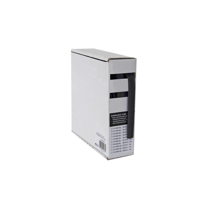 Veleman ST120BK-BX 145981 - Tubo termorretráctil (12 mm, 8 m), color negro