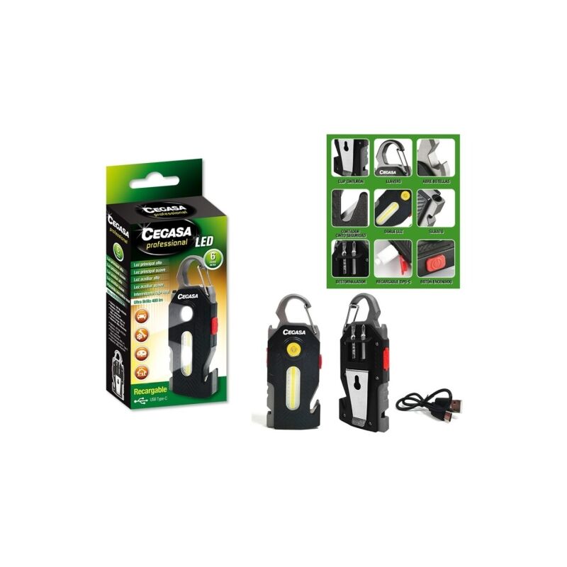 Cegasa profesional linterna supervivencia cob+1 led hasta 400lm ...