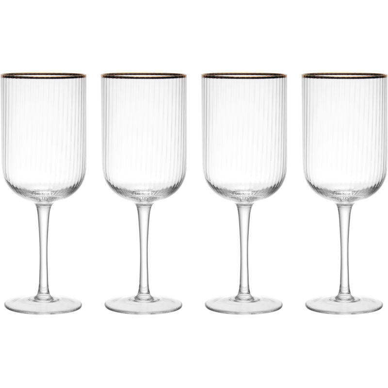 Mikasa Sorrento Copas de Cristal para Vino Blanco con Borde Dorado y ...