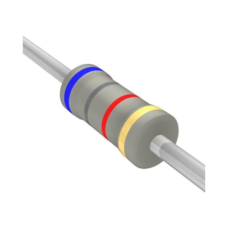 Resistencia Oxido Metal 6K8 2W 1% Medidas 5x12mm