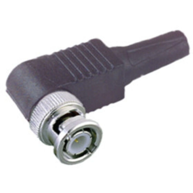 Conector BNC Macho Acodado A Tornillo C/manguito
