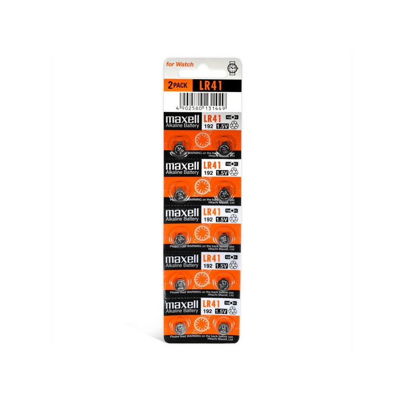 Pila LR41 MAXELL Boton Alcalina 1,5V 50mAh AG3, LR736, V392 (precio De 10 Pilas)