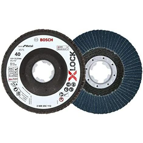 Bosch Professional 260925C112 Disco de láminas X-Lock, diámetro: 115 mm, Grano K40, diámetro del ...