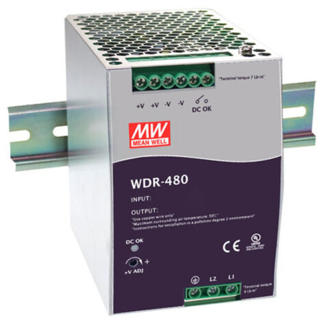 Fuente Alimentacion Carril Din 24v/480w 20a 180-550vac Mw Wdr-480-24