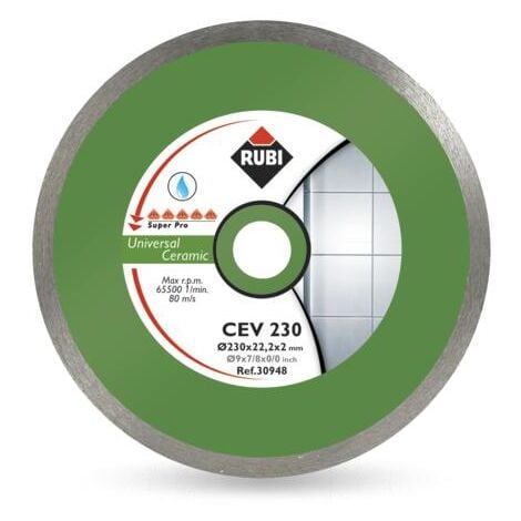 RUBI 25912 Disco Diamante general cerámica contínuo (CEV) 180 PRO, Gris, 180 mm