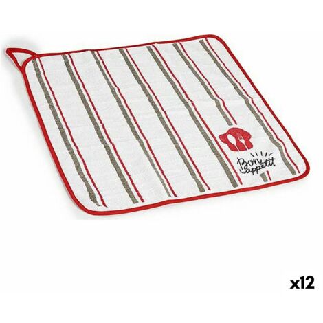 Paño de cocina rojo blanco (12 unidades)