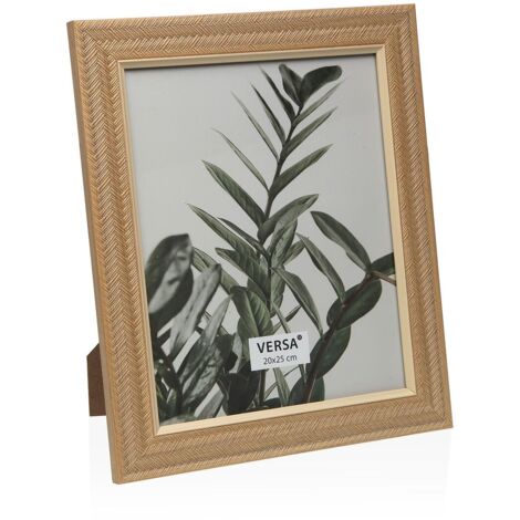 Marco de fotos versa marrón crema madera