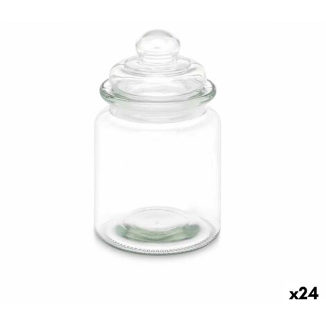 Tarro transparente vidrio 250 ml 8 x 13 x 8 cm (24 unidades) con tapa