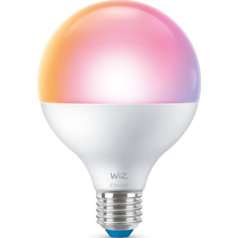 WiZ Bombilla LED inteligente - Luz blanca y coloreada - E27-75 W - G95 ...