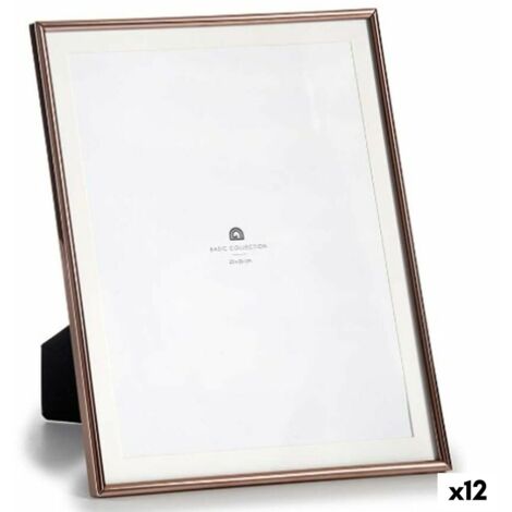 Gift Decor Marco de Fotos Cobre Cristal Acero 23 x 28 x 15 cm (12 Unidades)