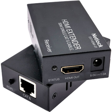Cable Extensión HDMI a LAN RJ45 Netlock EXT-HDMI-01 Negro - Marca ...