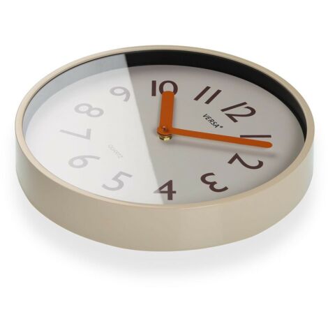Reloj de pared versa crema plástico cuarzo 4 x 30 x 30 cm