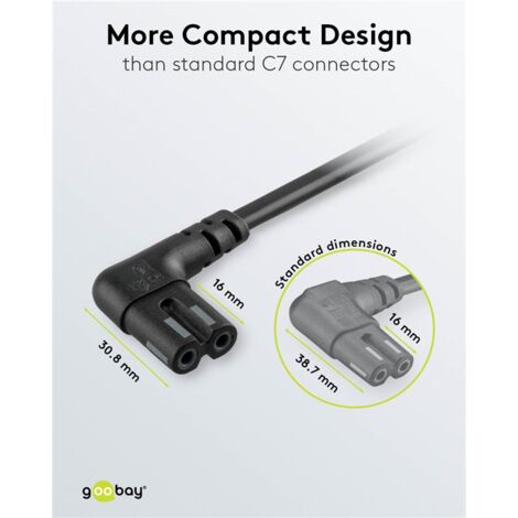 Goobay 73019 cable de transmisión Negro 2 m CEE7/16