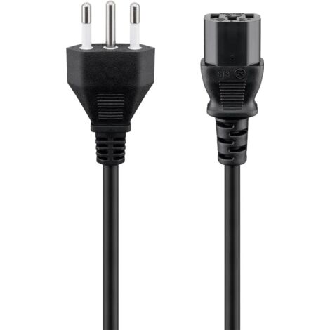 Goobay 97203 cable de transmisión Negro 1,8 m Enchufe tipo L IEC C13
