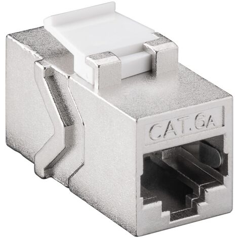 Goobay 90866 Cat 6 A Keystone – Acoplador modular, STP Plata/Negro