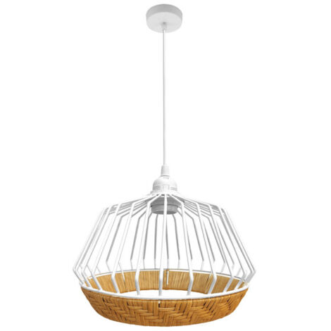 FABRILAMP Lámpara de techo colgante Hugo 1xe27 Blanco/natural 36d