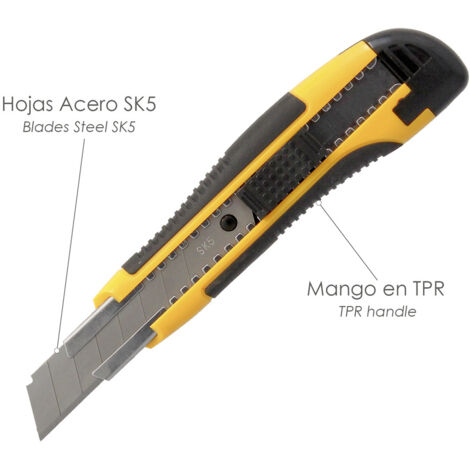 WOLFPACK LINEA PROFESIONAL Cutter Con Hoja De 18 mm. Con 2 Hojas. Acero ...